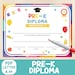 Pre-k Graduation Certificate, Prek Graduate Diploma, Printable, Last ...