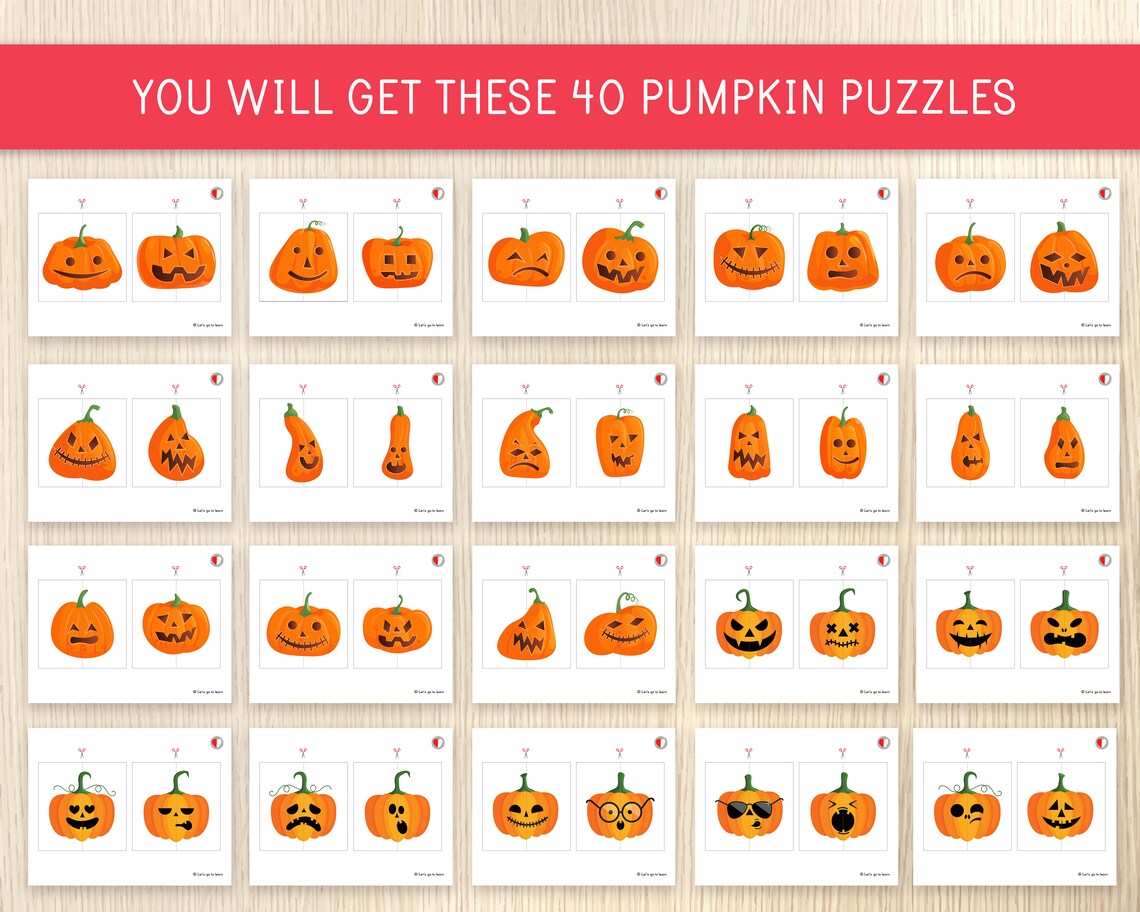 Pumpkin Matching Game - Halloween Matching Game - Halloween Activity ...