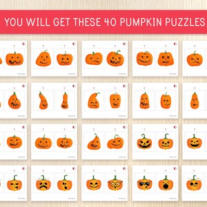Pumpkin Matching Game - Halloween Matching Game - Halloween Activity ...
