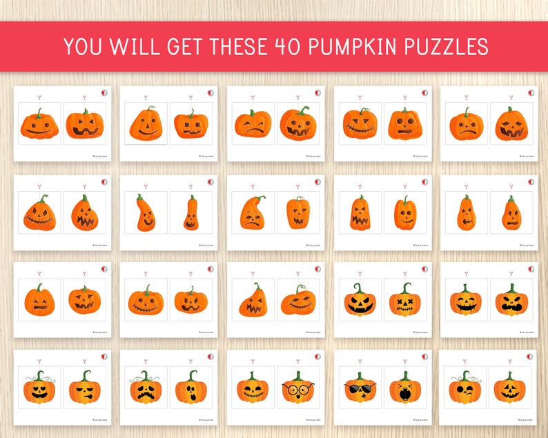 Pumpkin Matching Game Halloween Matching Game Halloween - Etsy