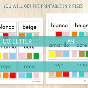 Spanish Color Words Clip Cards and Chart, Spanish Classroom, Montessori ...