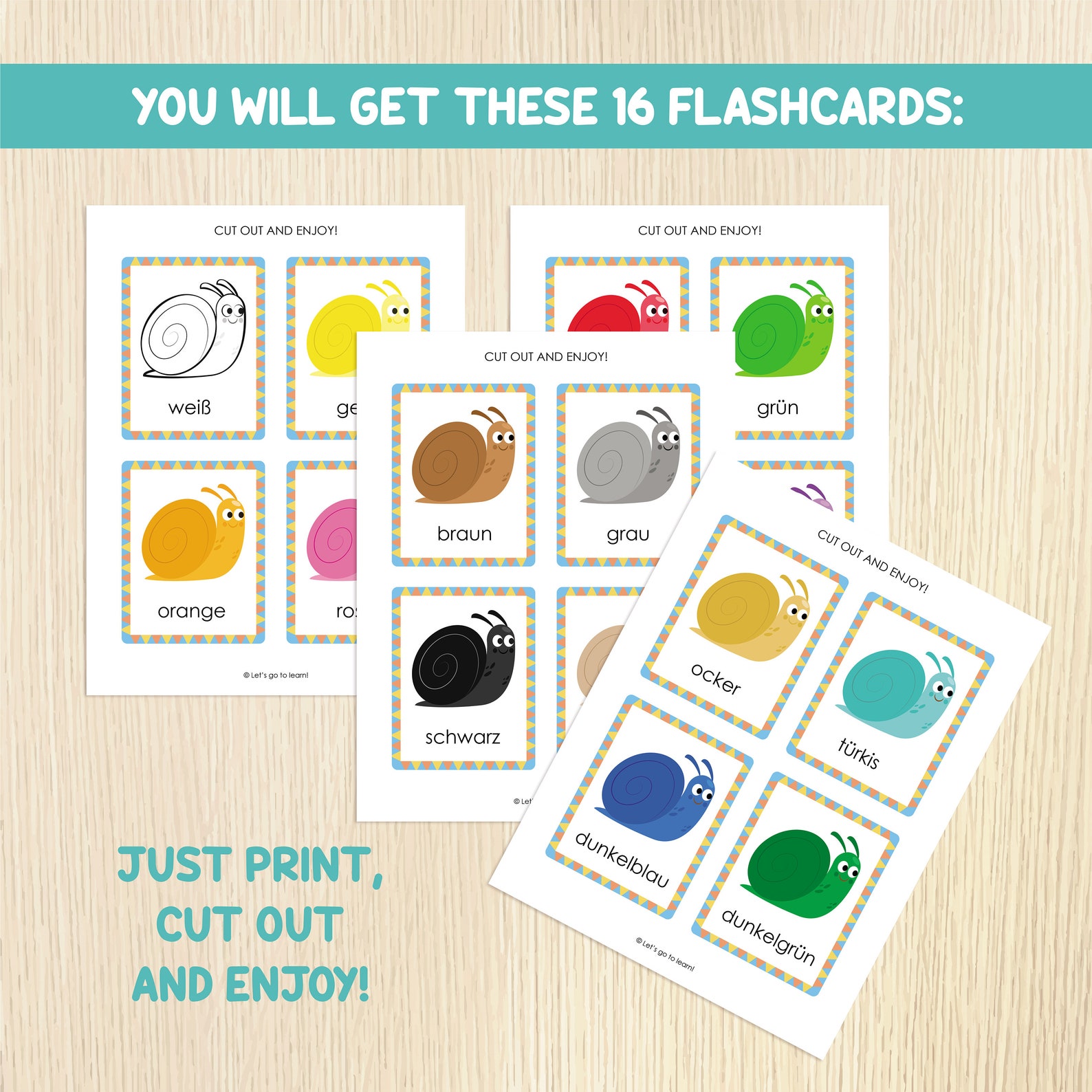 Color Flashcards in German, German Vocabulary, Preschool, Kindergarten ...