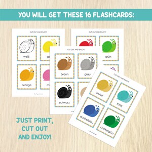 Color Flashcards in German, German Vocabulary, Preschool, Kindergarten ...