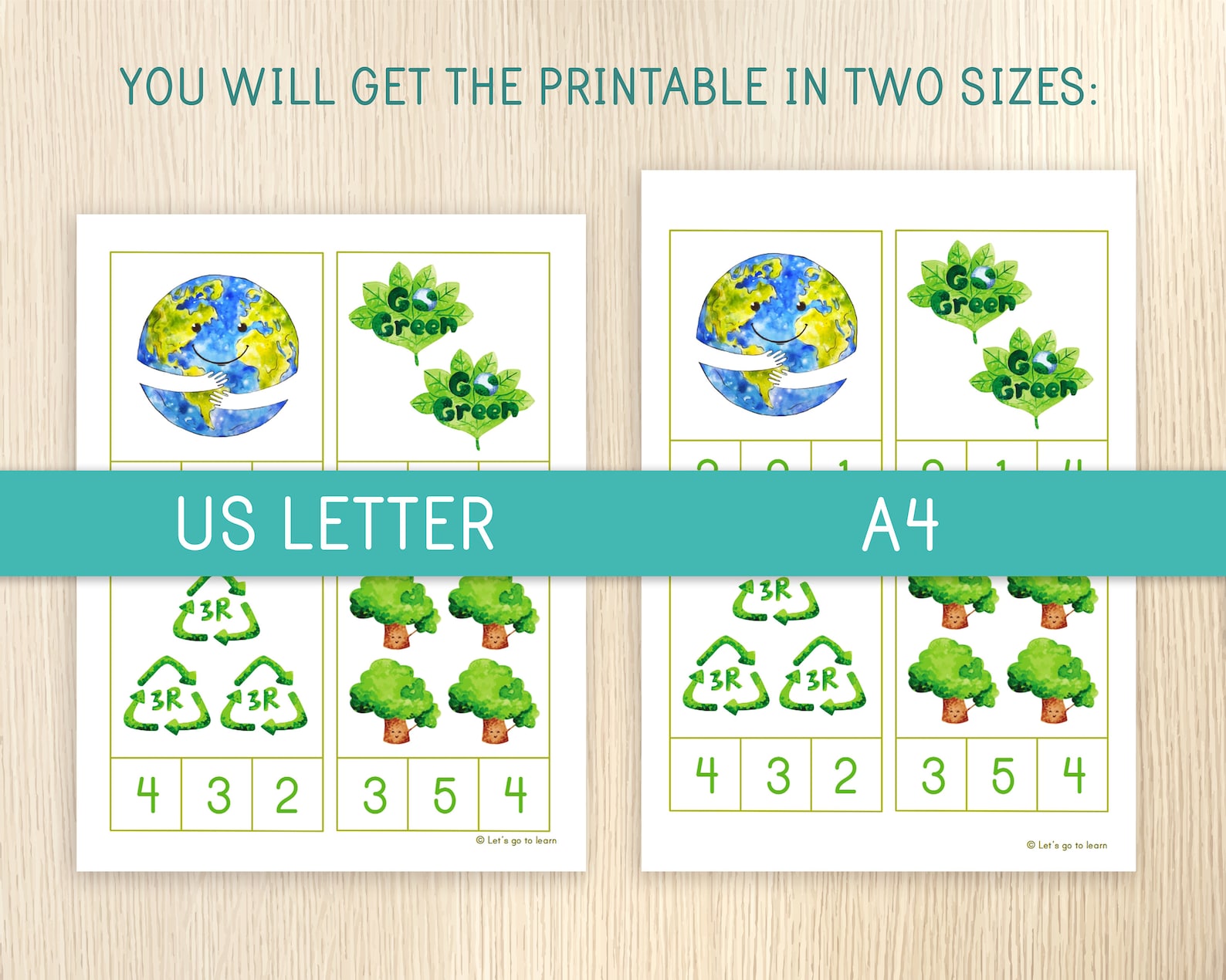 Earth Day Count and Clip Cards Numbers 1-20 Counting Cards - Etsy