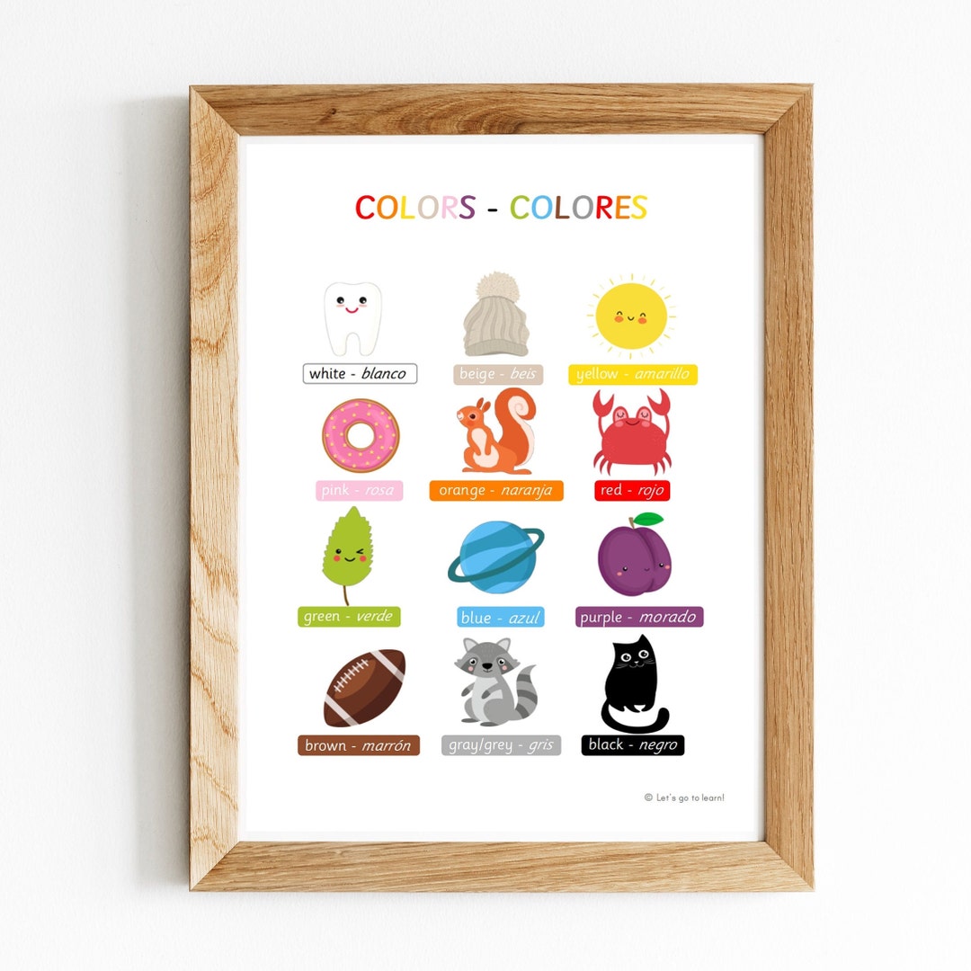 English & Spanish Colors Poster - Spanish Vocabulary Chart - Home and ...