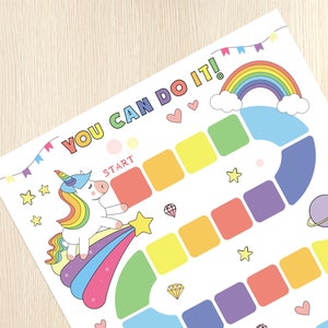 Unicorn Reward Chart - Sticker Chart - Toddler, Preschool - Potty ...