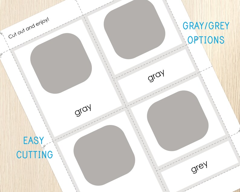 Colors 3-part Cards Nomenclature Cards Colors Recognition - Etsy