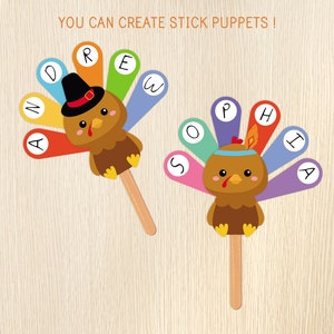 Turkey Name Craft - Thanksgiving Activity for Kids, Fall - Autumn ...