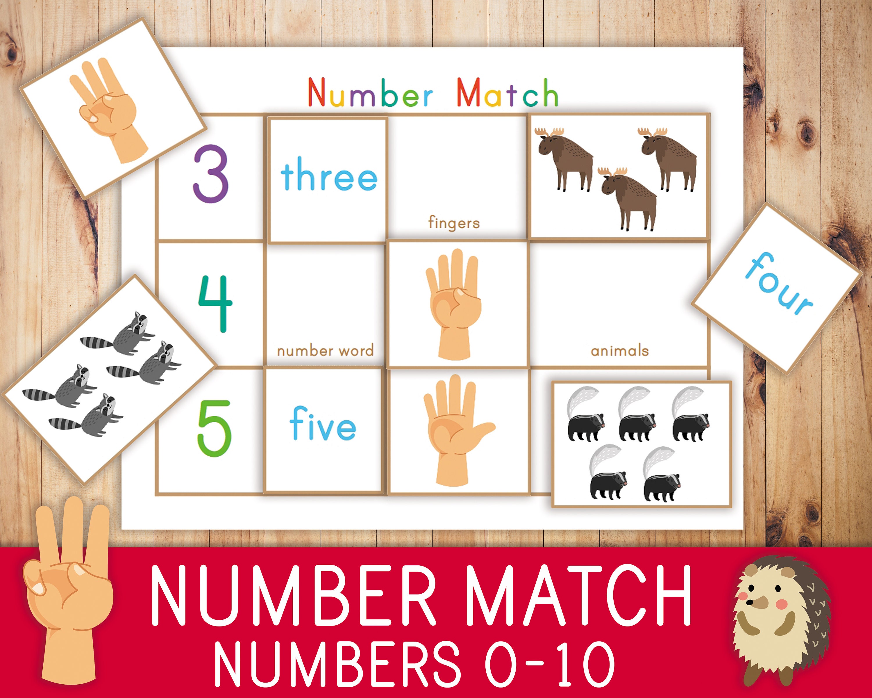 Number Match 0-10 Preschool Counting Activity Preschool | Etsy