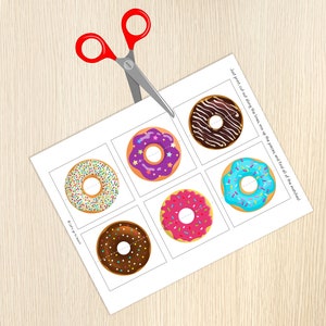 Donut Matching Game, Match the Donuts Halves, Symmetry Puzzles, Toddler ...
