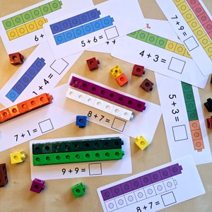 Addition With Snap Cubes, 37 Cards, Math Centers, Counting Activity ...