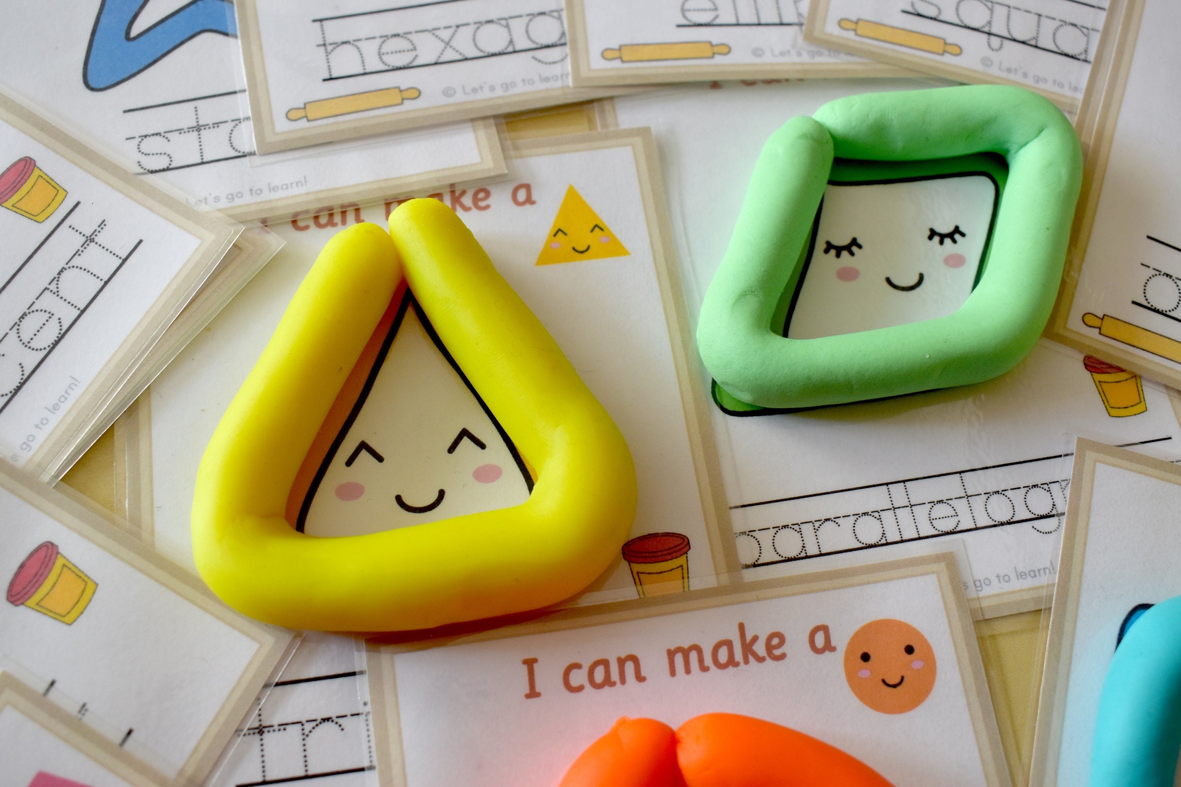 Shapes Play Dough Mats 14 Visual Cards Play Doh Toddler | Etsy