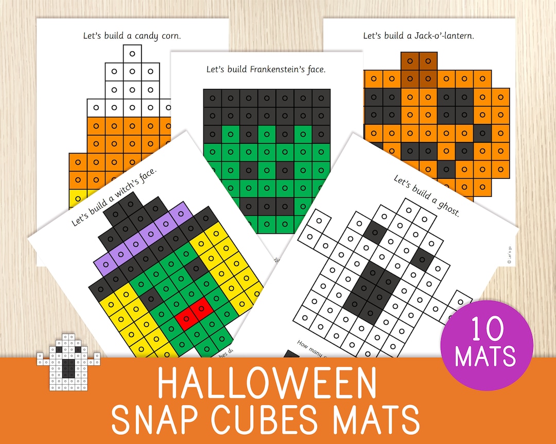 Halloween Snap Cubes Mats Connecting Cubes Task Cards - Etsy
