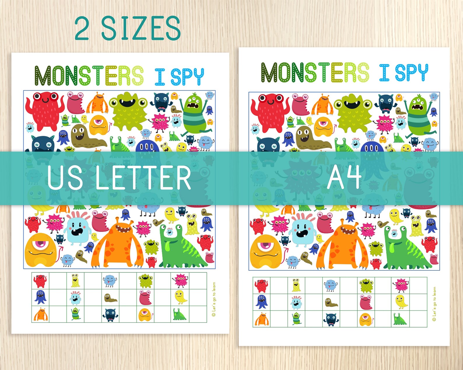 Monsters I Spy 2 Printable Games Seek and Find Look and | Etsy