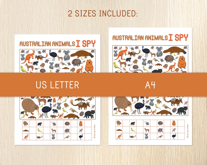 Australia I Spy Printable Games, Australian Animals, Party Game ...