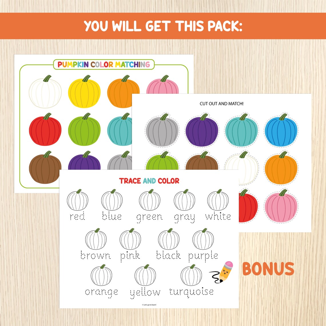 Fall Pumpkin Color Matching Activity - Toddler & Preschool Printable ...