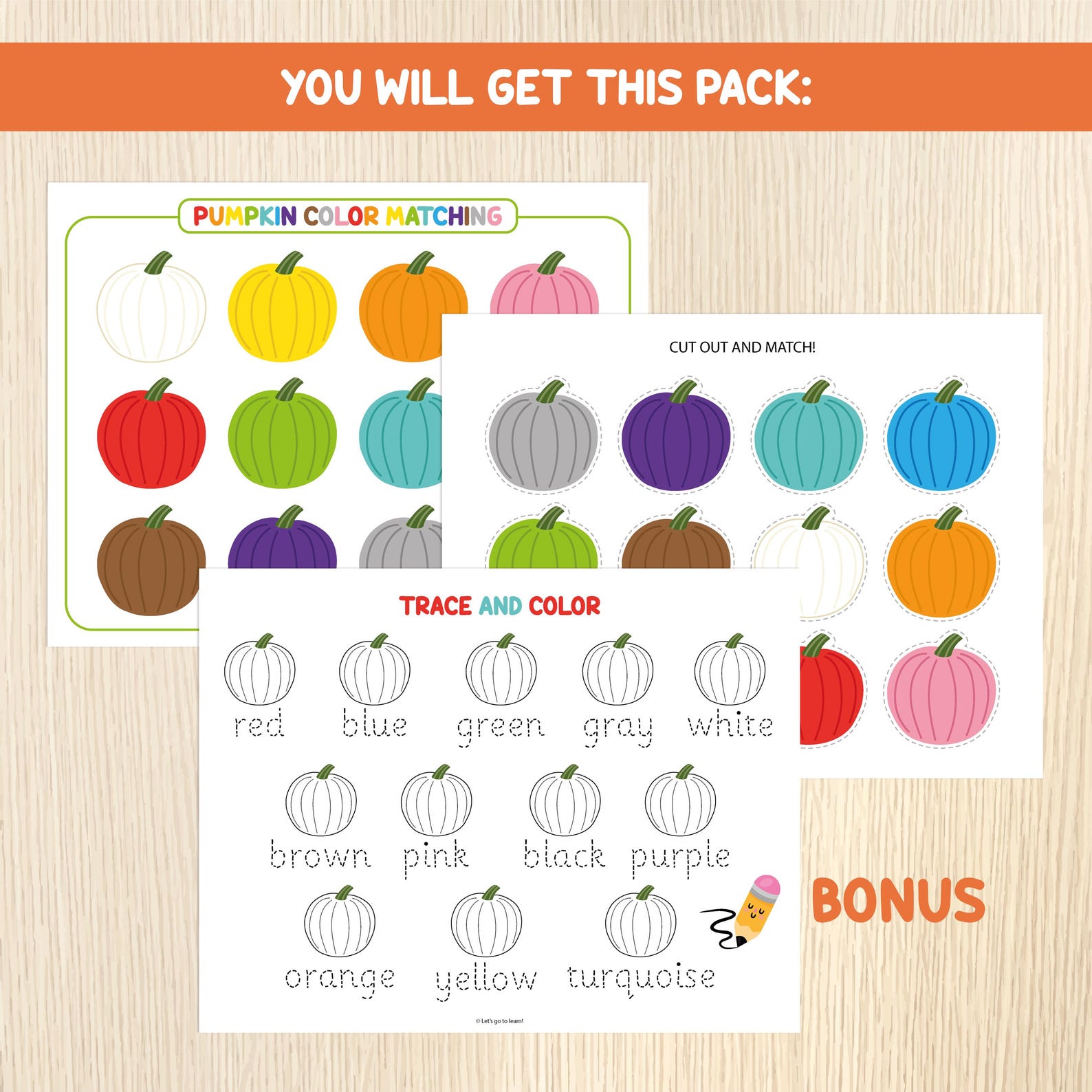 Fall Pumpkin Color Matching Activity - Toddler & Preschool Printable ...