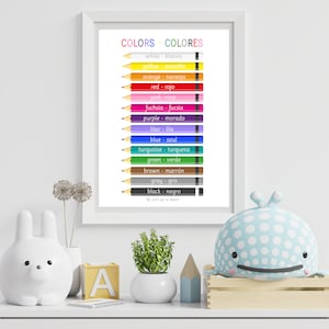 English-spanish Colors Poster, Printable Poster, Bilingual Resource ...