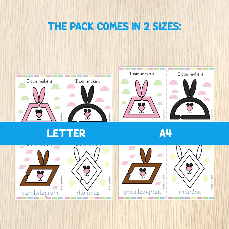 Easter Bunny Shapes Playdough Mats - Play Doh Activity - 20 Visual ...