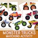 Monster Trucks Matching Activity, 26 Puzzles, Symmetry, Kids Puzzles ...