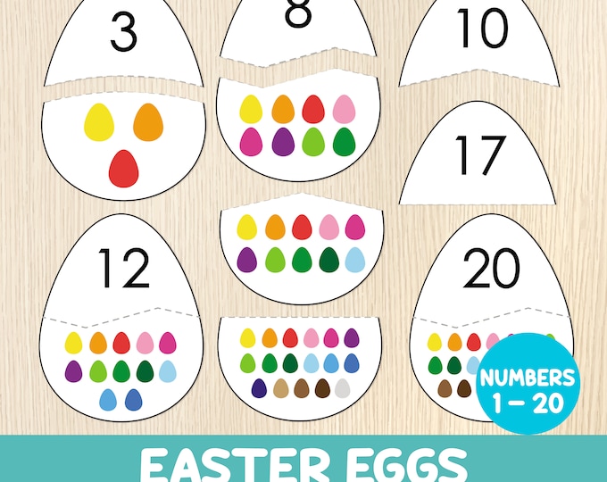 Easter Egg Number Matching - Easter Eggs Puzzles - Counting Activity ...