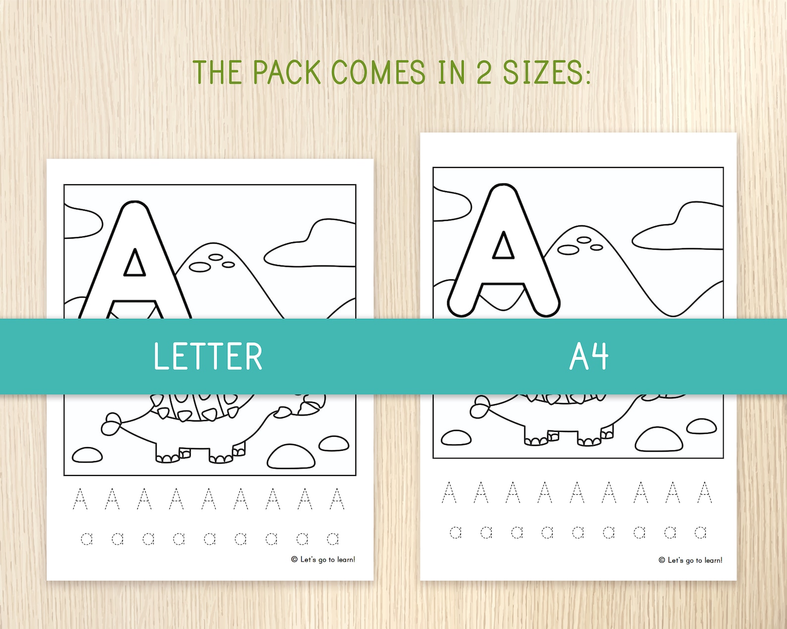 Dinosaurs Coloring & A-Z Alphabet Letter Tracing Worksheets - Etsy