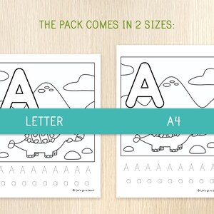 Dinosaurs Coloring & A-Z Alphabet Letter Tracing Worksheets ...