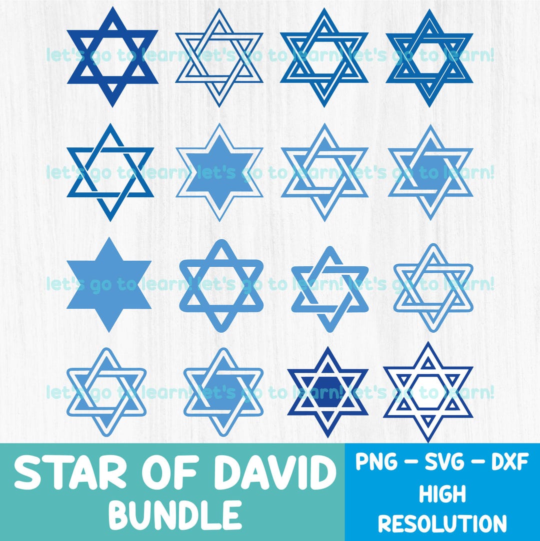 Star of David Bundle PNG - Jewish Star SVG - Hanukkah Clipart Set ...
