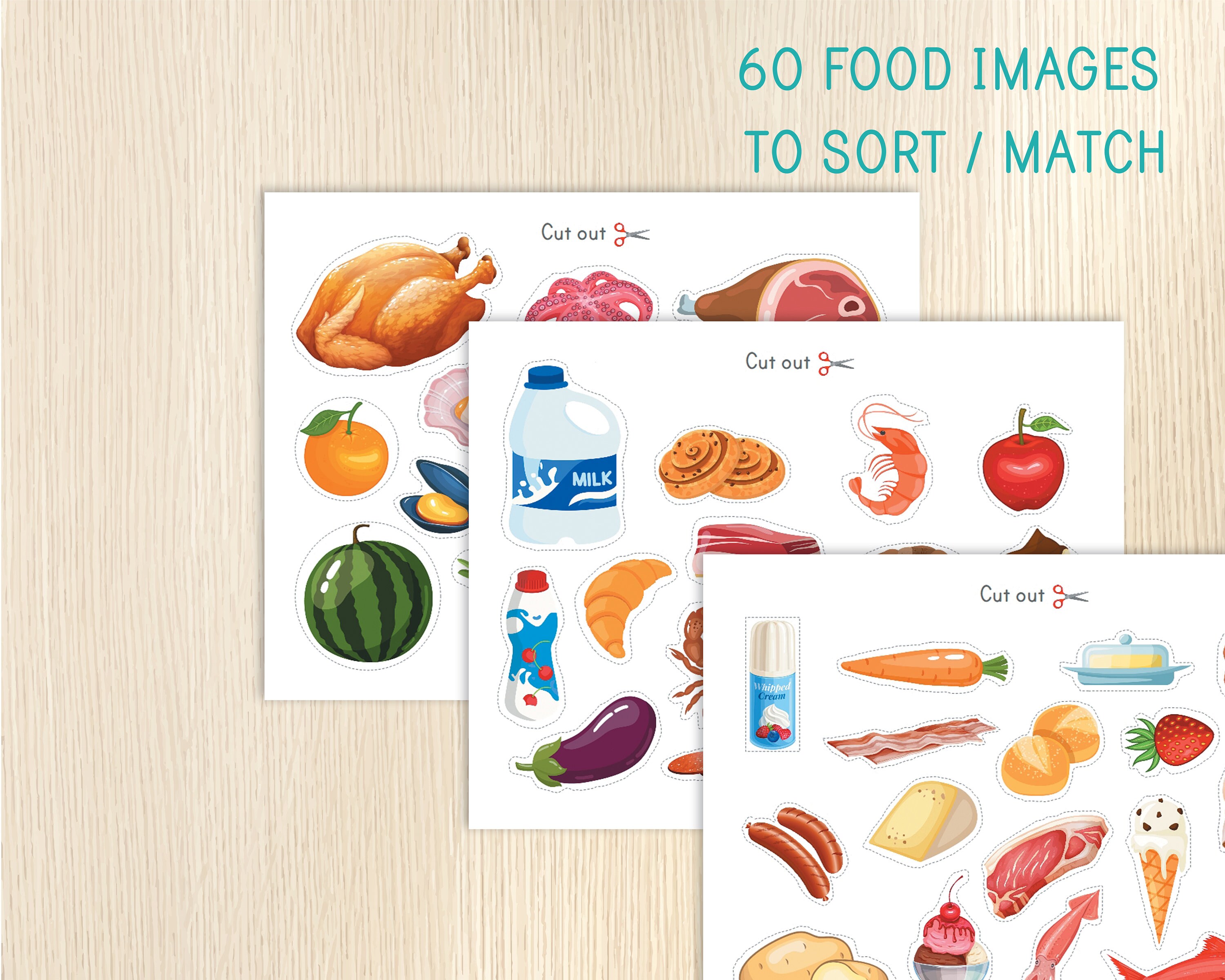 Food Sorting and Matching Activity Preschool and Kindergarten - Etsy Canada