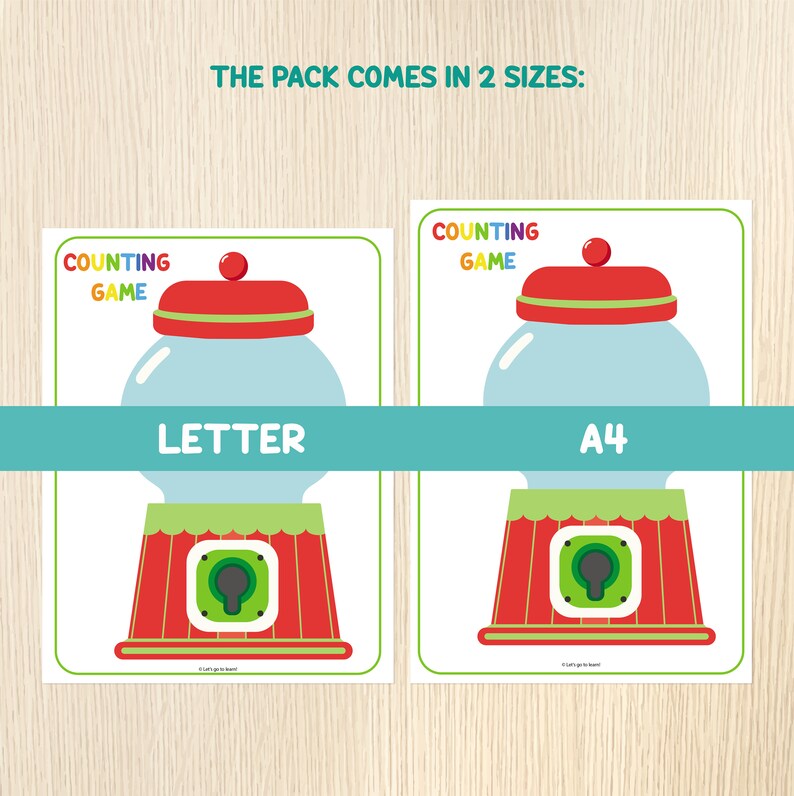 Gumball Machine Counting Game, Counting Activity, Numbers, Preschool ...