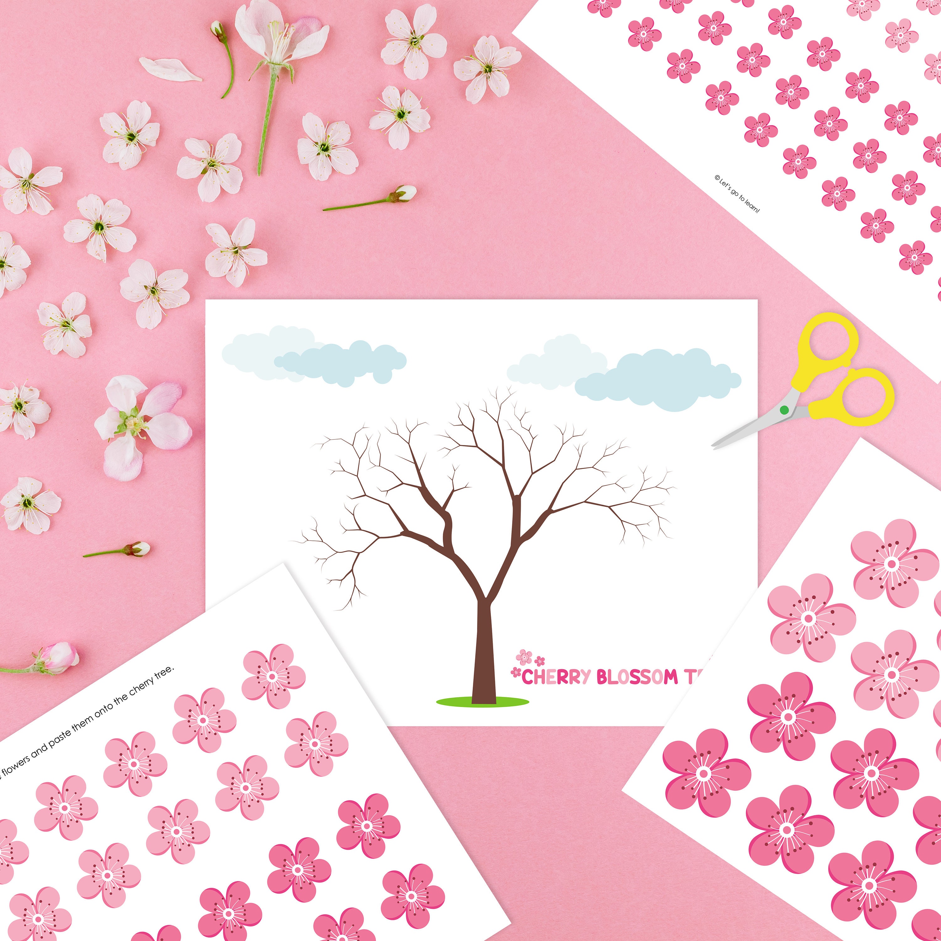 Spring Craft for Kids - Cherry Blossom Tree Craft - Cut & Paste ...