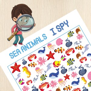 Sea Animals I Spy Games, Look & Find, Counting Activity, Summer Party ...