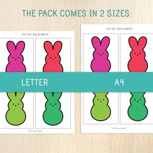 Easter Matching Game, Bunny Peeps Puzzles, Easter Activity for Toddlers ...