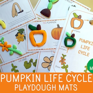 Pumpkin Life Cycle Playdought Mats, Play Doh Activity, Fall, Autumn ...