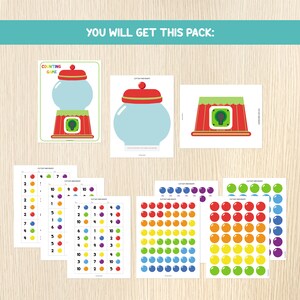 Gumball Machine Counting Game, Counting Activity, Numbers, Preschool ...