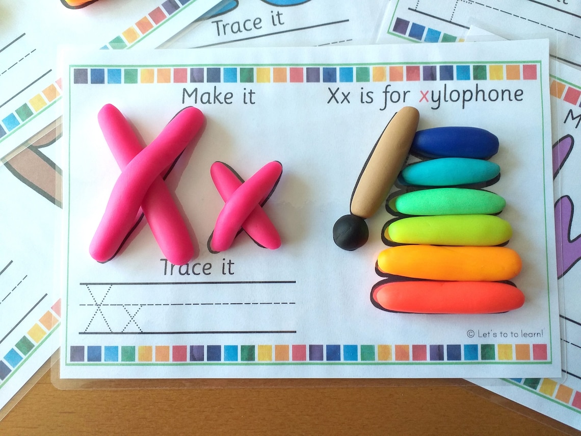 Alphabet Playdough Mats Play Doh Activity ABC Tracing - Etsy