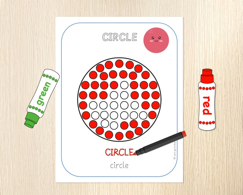 Shapes Do-a-dot Worksheets 2D Shapes Dot Painting Toddler - Etsy