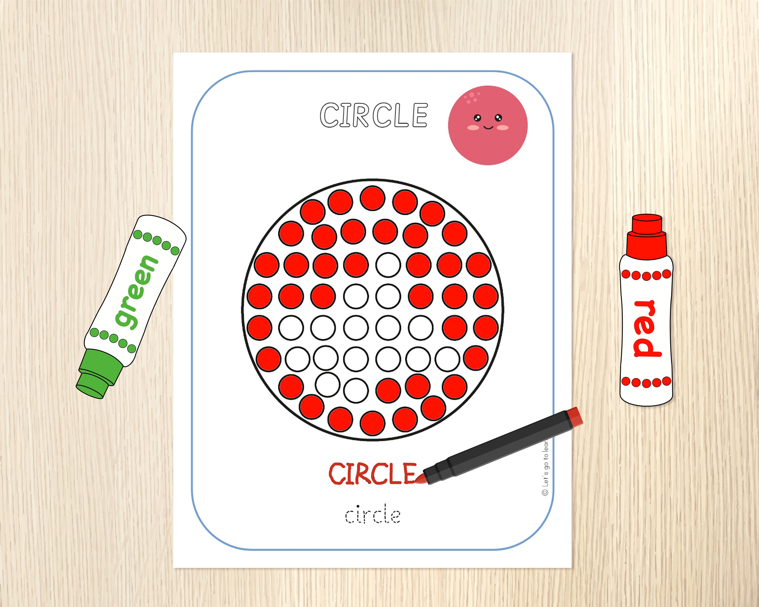 Shapes Do-a-dot Worksheets, 2D Shapes Dot Painting, Toddler, Preschool ...