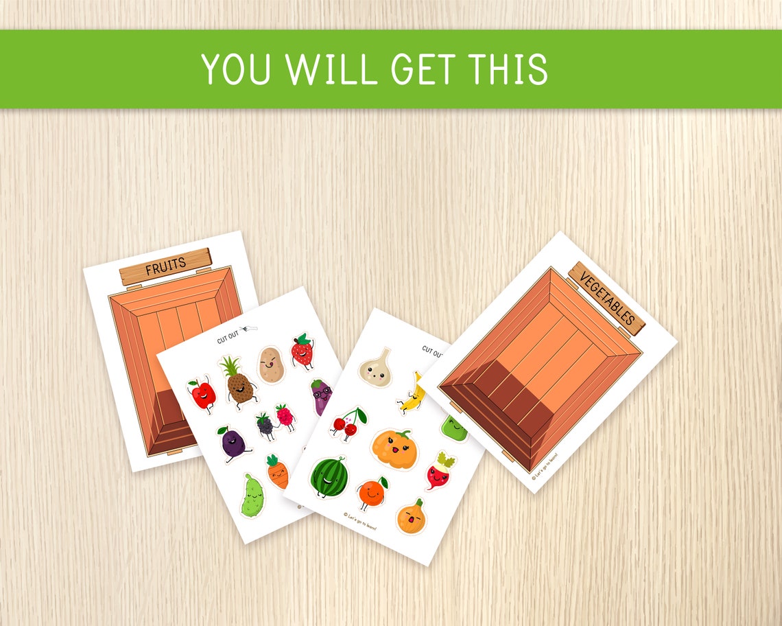 Fruits & Vegetables Sorting Activity - Preschool Worksheets - Toddler ...