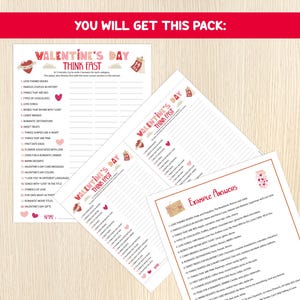 Valentine's Day Think Fast Game - Valentine's Printable Activity ...