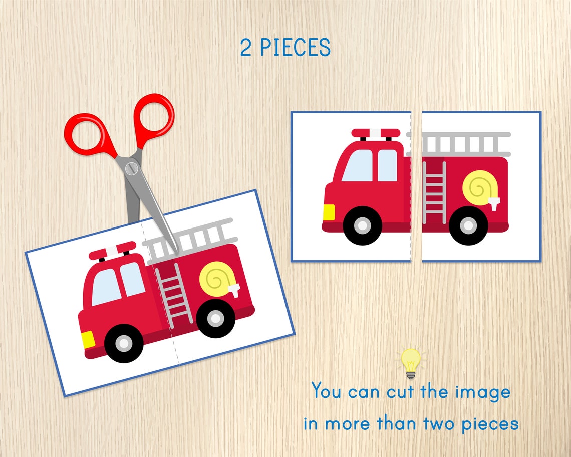 Vehicles Matching Activity - 30 Transports Puzzles for Kids - Symmetry ...