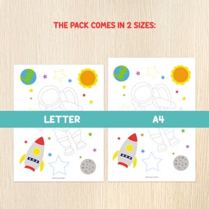 Tracing Practice, Space Themed, Pre-writing Worksheets, Line Tracing ...