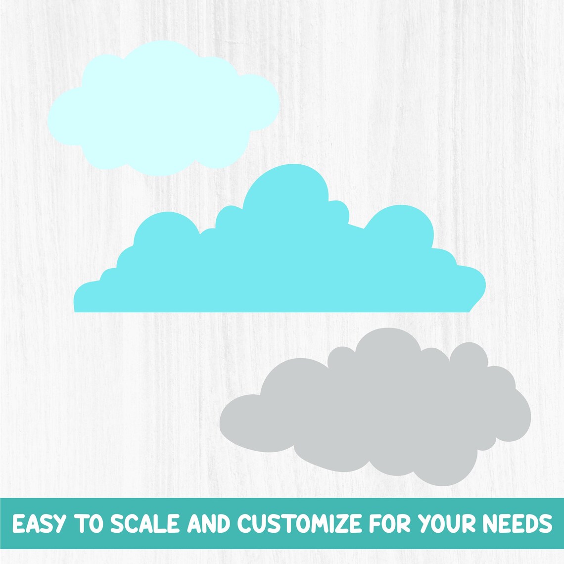 Clouds SVG Bundle - Cloud Set for Crafts - Vector Designs Pack - Clouds ...