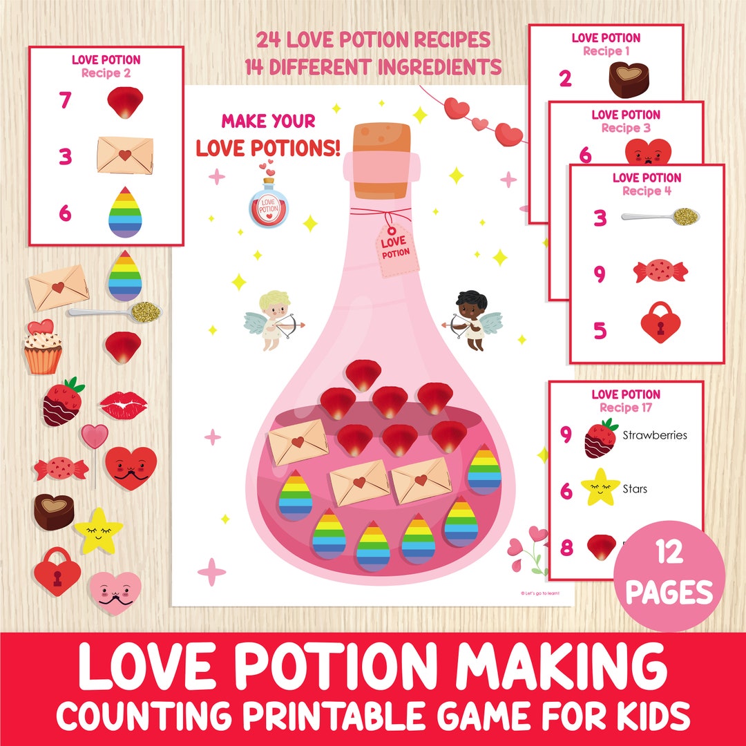 Love Potion Making Game, Counting Activity, Numbers, Math Centers ...
