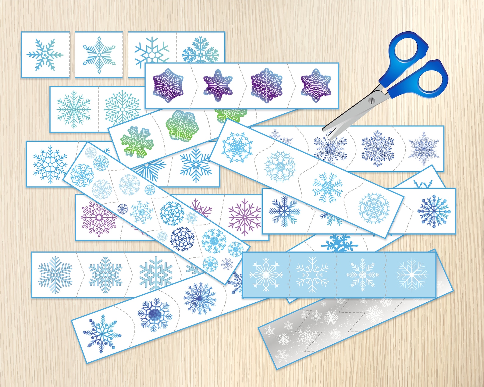 Snowflakes Scissor Skills, Winter Cutting Practice, Winter Cutting ...