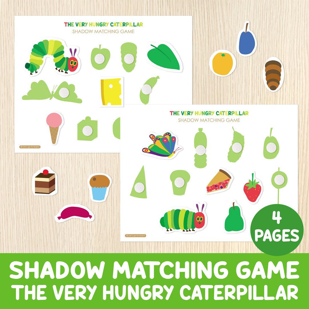 The Very Hungry Caterpillar Shadow Matching Activity, Toddler ...