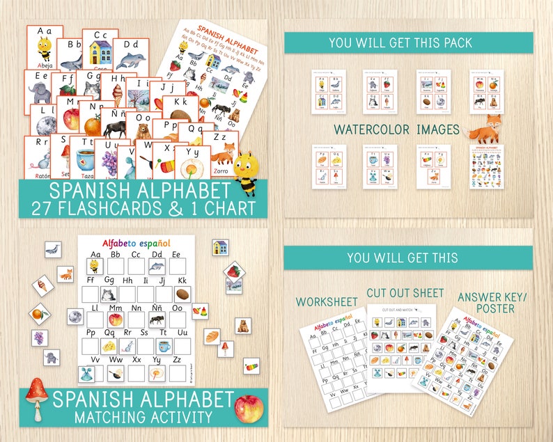 Spanish MEGA BUNDLE Spanish Worksheets Flashcards Calendar - Etsy