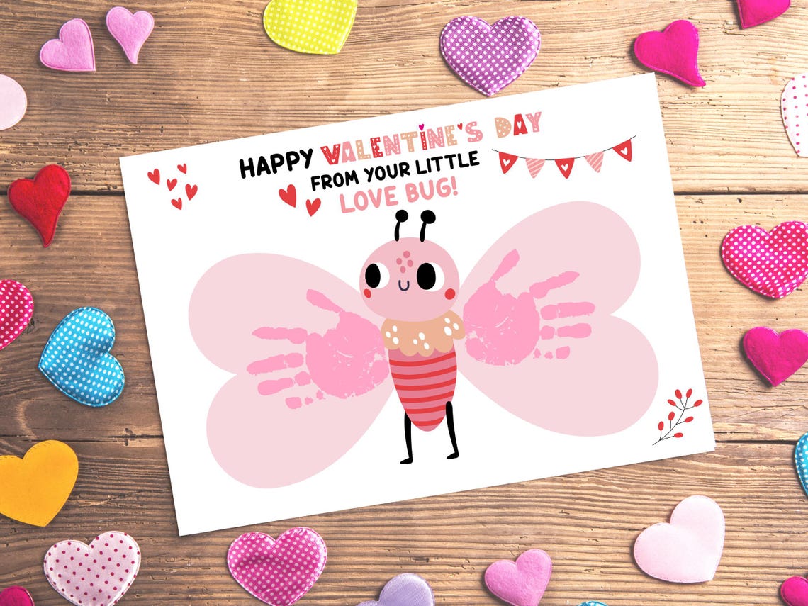 Valentine's Day Handprint Craft - Love Bug Handprint Art - Valentines ...