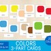 Colors 3-part Cards, Nomenclature Cards, Colors Recognition, Montessori ...