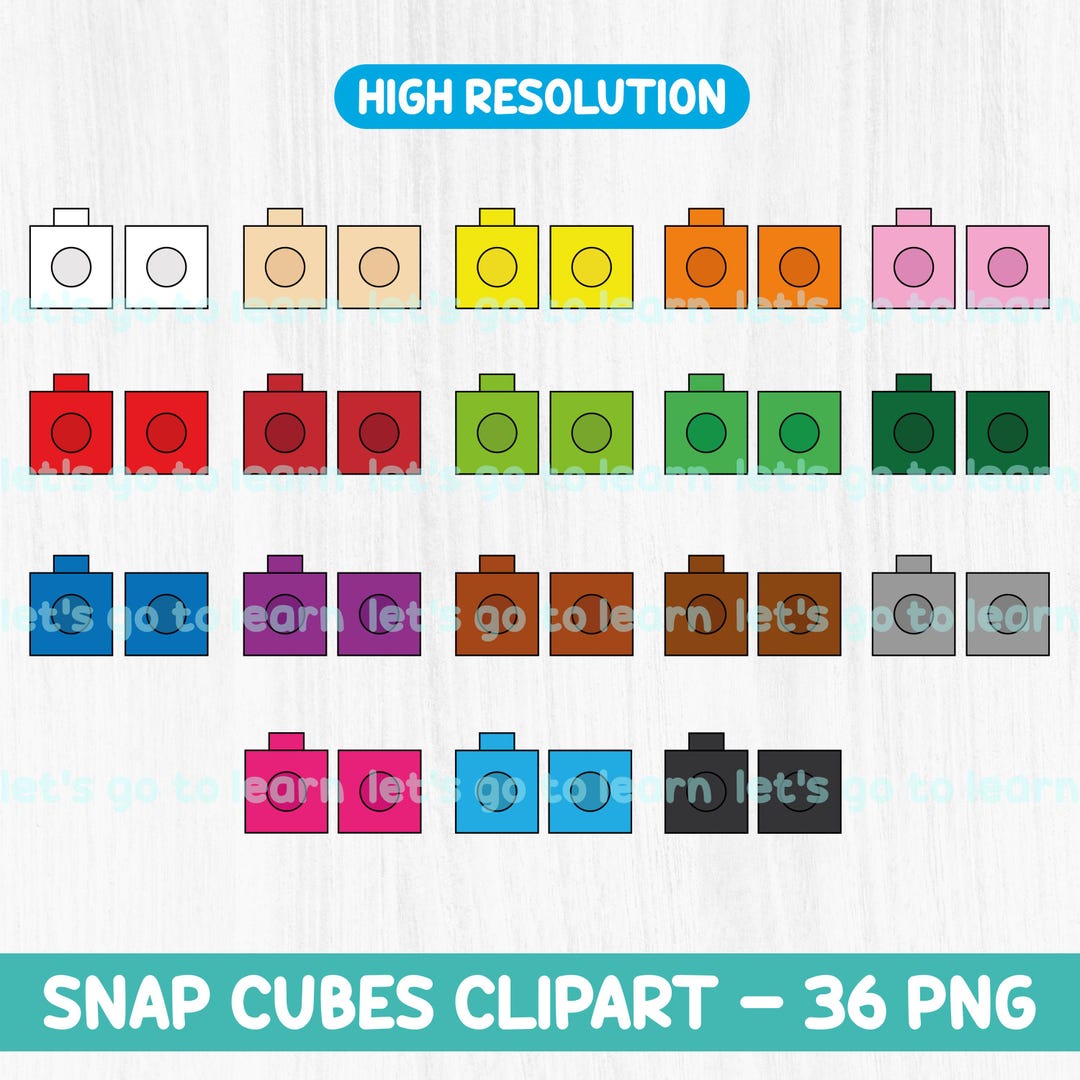 Snap Cubes Clipart Bundle - 18 Colors - Unifix, Connecting Cubes - Math ...